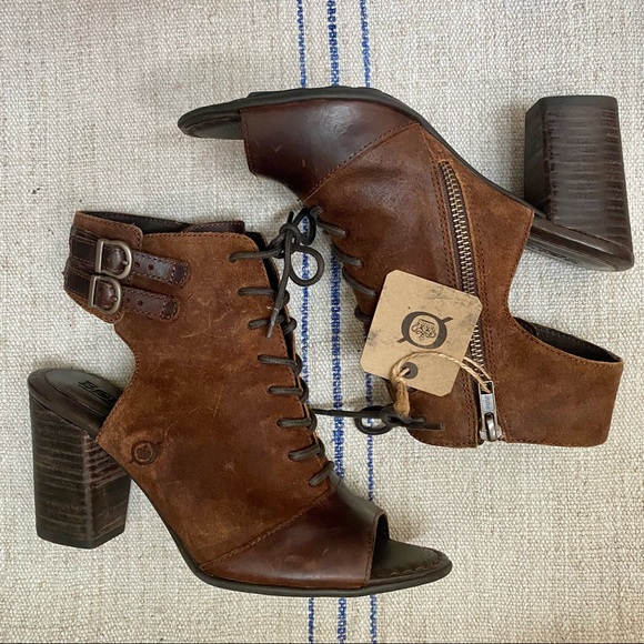 Born | Shoes | Born Blane Leather Peeptoe Booties | Poshmark